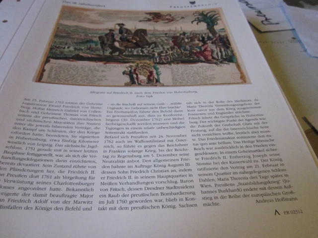 PREUSSEN ARCHIV N2 2312 Friedrich II Der Frieden von Hubertusberg 1763 ...