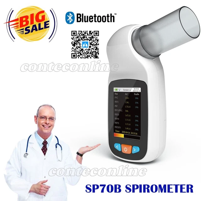 ESPIRÓMETRO DIGITAL RESPIRACIÓN pulmonar Diagnóstico Vitalógrafo Espirometría EUR 113,99 ...