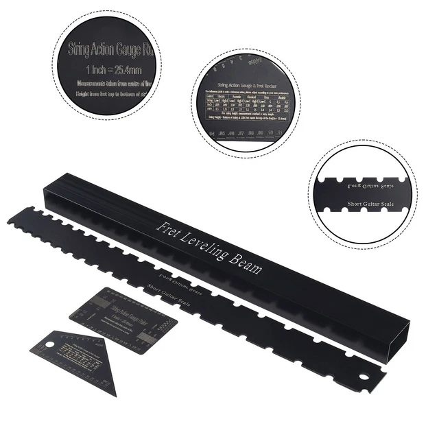 4 PCS LUTHIER Tools Guitar Neck Straight Edge Fret Leveling Beam Ruler ...