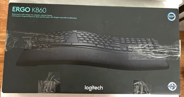 LOGITECH ERGO K860 Wireless Ergonomic Keyboard-Black (920-009166)-open ...
