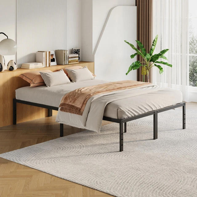 STRONG SINGLE DOUBLE King Bed 3ft 4.6ft 5ft Metal Bed Frame Bedroom ...