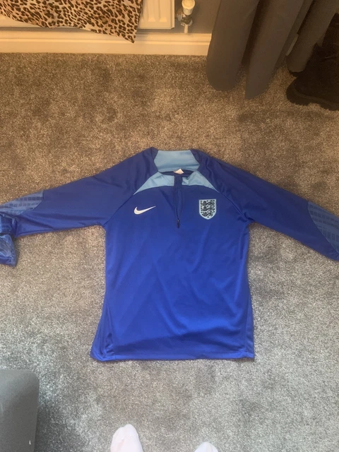 ENGLAND NIKE FOOTBALL Training Drill Top Blue 1/4 Zip Player Jacket ...