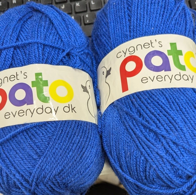 CYGNET PATO EVERYDAY Dk Arcylic Blue Knitting Yarn 100G X4 Balls- Cg ...