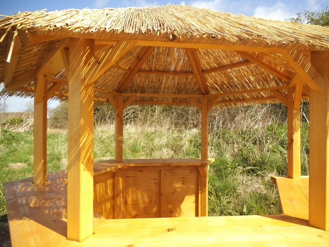 GARDEN BAR HOME pub gazebo hexagon Tiki hut £499.00 - PicClick UK