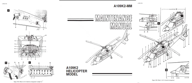 AGUSTA A109 HELICOPTER maintenance technical manual rare detail archive ...