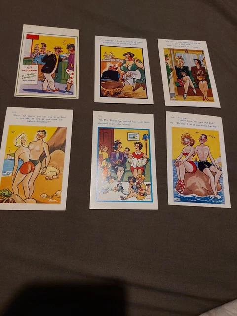 VINTAGE SAUCY SEASIDE Comic Postcard Bamforth Set Of 6 £1.99 - PicClick UK