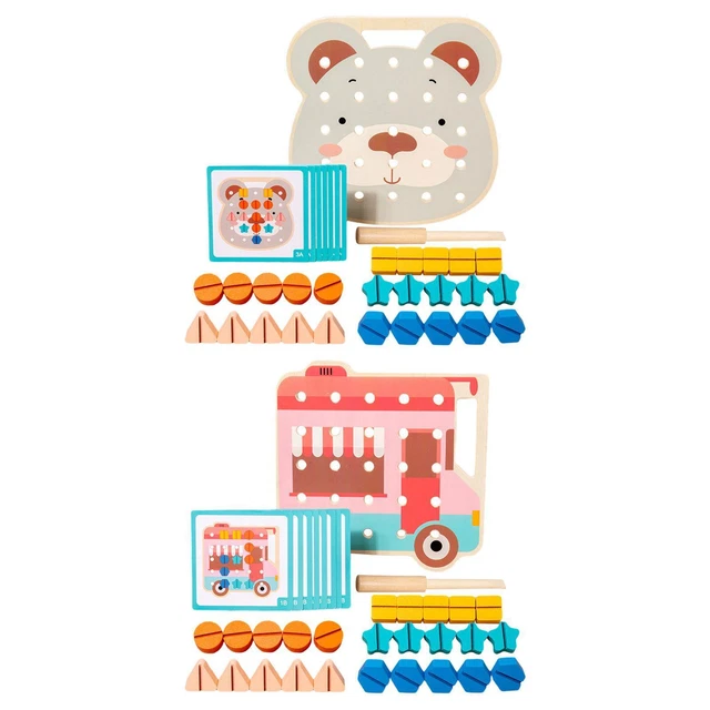 WOODEN SHAPE NUT Color Cognitive Toy Montessori for £22.07 - PicClick UK