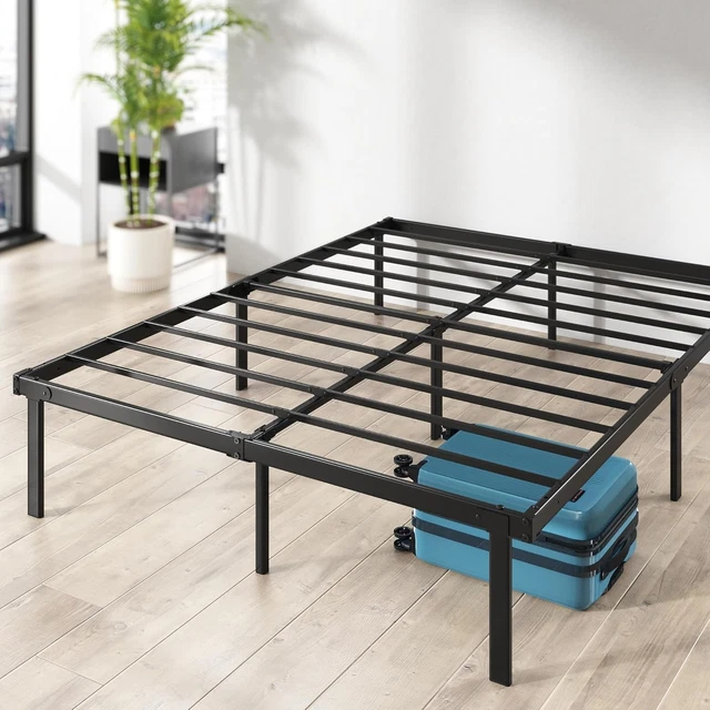 ELEGANT BLACK CALEB Double Bed Frame with Simple Assembly & Under-Bed ...