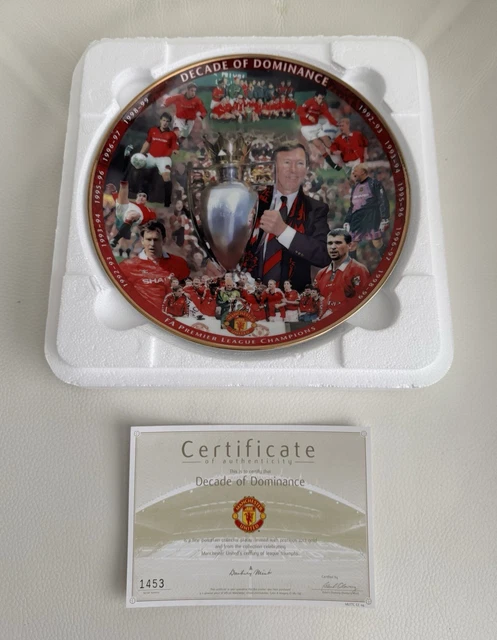 MANCHESTER UNITED DANBURY Mint Plate Decade Of Dominance With COA £26. ...