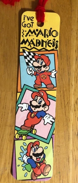 VINTAGE OFFICIAL NINTENDO Licensed Super Mario Bros 1989 Bookmark Mario ...
