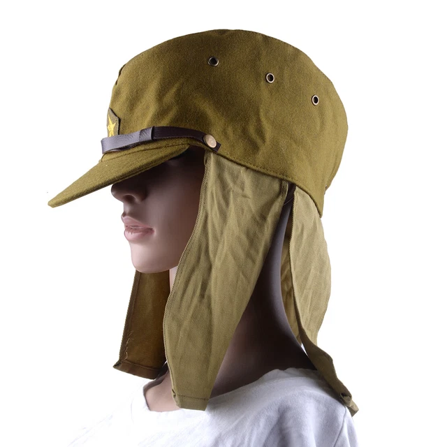 WWII WW2 JAPANESE Army IJA Soldier Field Wool Hat With Havelock Neck ...