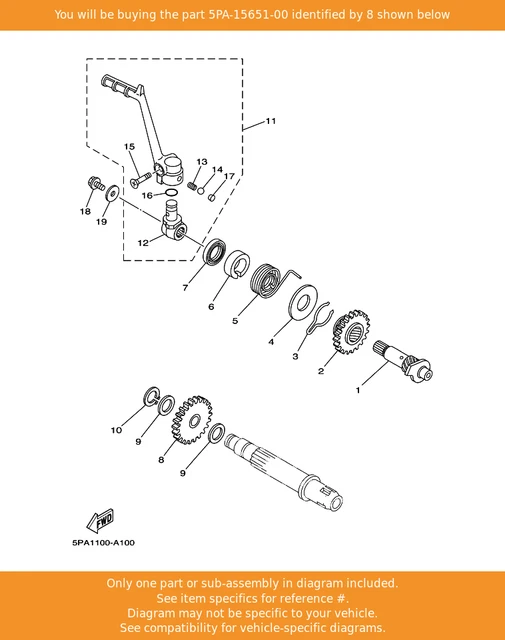 YAMAHA GEAR, KICK Idle, 5PA-15651-00 OEM YZ85 £56.65 - PicClick UK