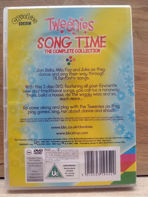 CBEEBIES TWEENIES SONG Time The COMPLETE Collection 2 DVD Sing & Dance ...
