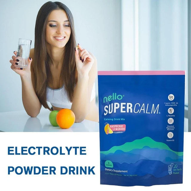 SUPER CALM CALMING Drink Mix Energy Raspberry Lemon Supplement - 20 Pcs ...