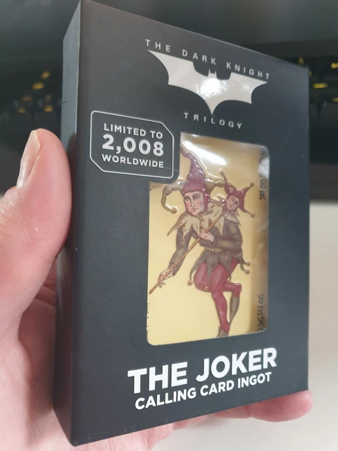THE DARK KNIGHT Trilogy LE Joker Calling Card Collectible Ingot metal 1 ...