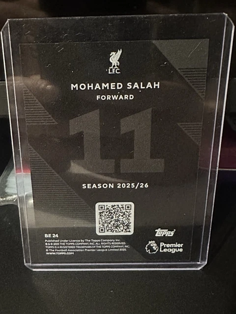 TOPPS PREMIER LEAGUE 2026 Mohamed Salah Black Edge Card. Liverpool £6. ...