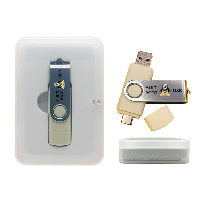 LINUX 8-IN-1 BOOTABLE Multi-Boot OS Set USB Drive with Ubuntu, Fedora ...