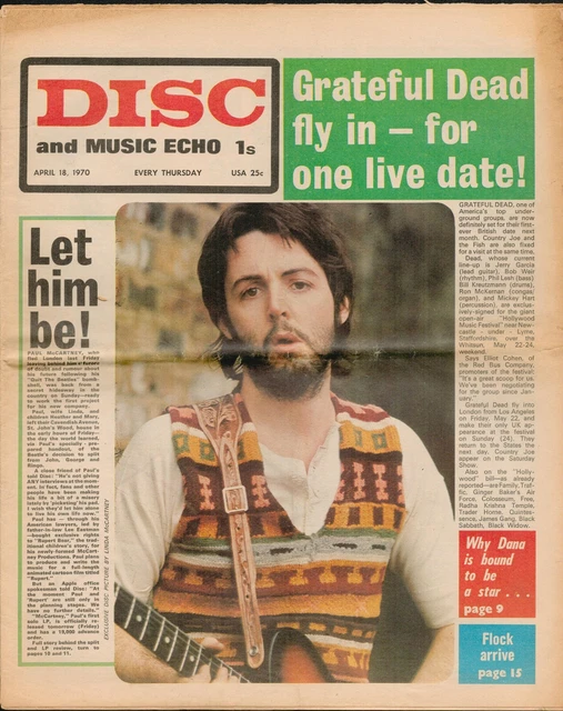 DISC AND MUSIC Echo April 18 1970 British Pop Newspaper Paul McCartney ...