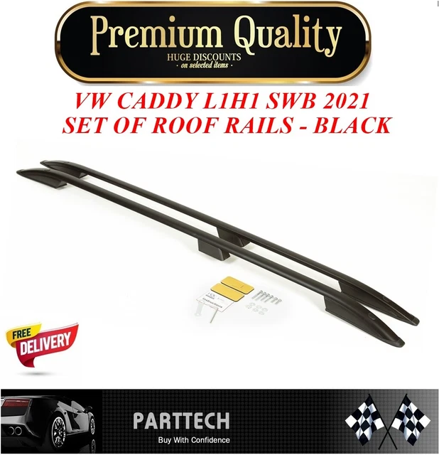 FITS VW CADDY MK5 Onwards 2021 ALUMINIUM ROOF RAILS ROOF RACKS BLACK COLOUR *NEW £58.96 ...