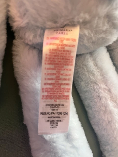FREE DELIVERY Primark Cares Pale Blue Bunny Rabbit Baby Soft Toy 42cm £ ...