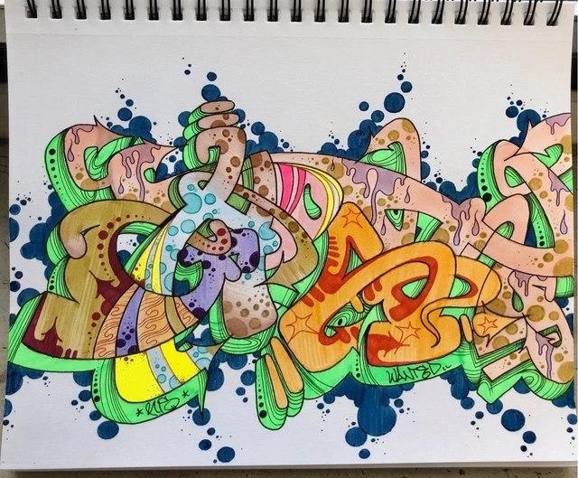 GHOST RIS DESSIN Drawing Street Art/Graffiti QUIK/SEEN/COPE2 EUR 150,00 ...