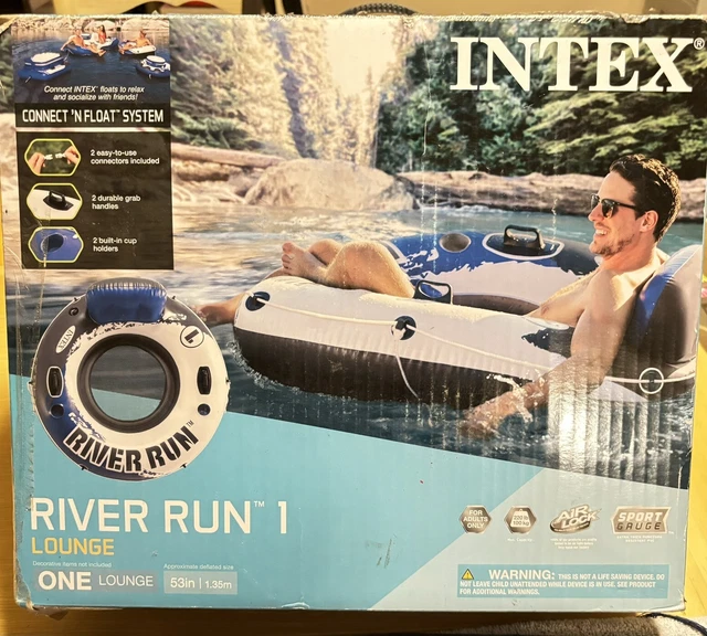 INTEX RIVER RUN 1 Person Inflatable Floating Water Tube Raft for Lake ...