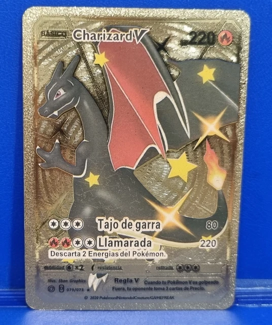 CARTA TARJETA ESPAÑOL Pokemon Basico Charizard ReglaV SP220 079/073 Oro ...