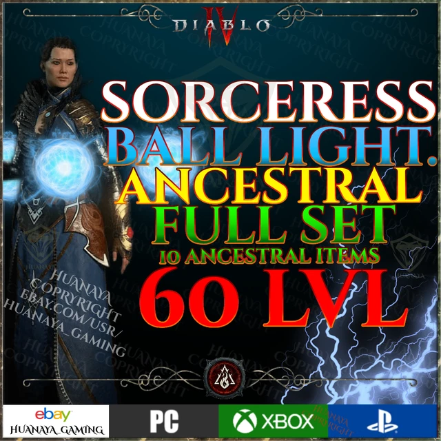 DIABLO 4 🗲 Ball Lightning Sorceress 🗲 Full Ancestral Set 🗲 Ladder ...