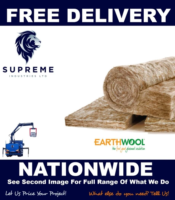 EARTHWOOL KNAUF LOFT Insulation 100mm 12 Roll Deal (167m2) Delivered ...