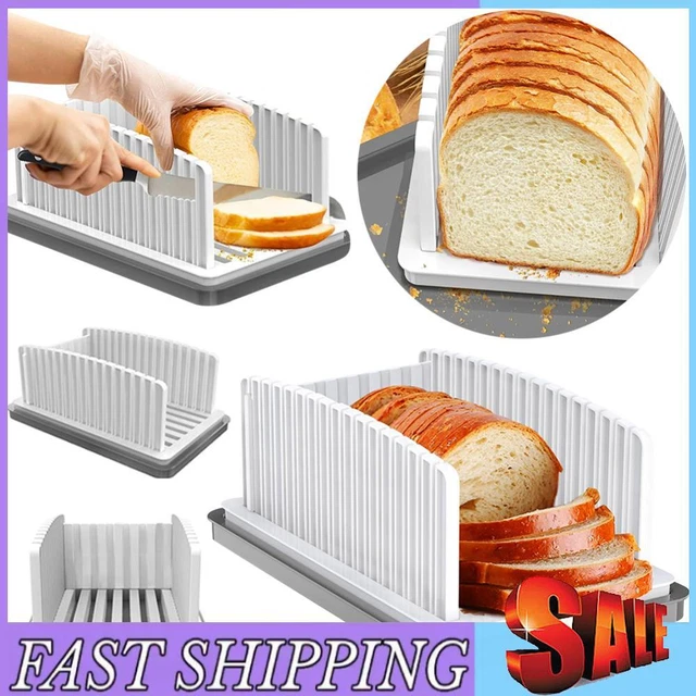 BREAD SLICER WITH Crumb Tray Bread Cutting Guide Adjustable Width ...