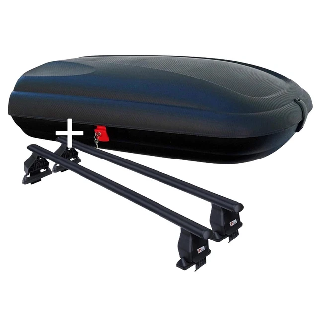 DACHBOX BA320L+DACHTRÄGER MENABO Tema kompatibel mit Peugeot 3008 ...