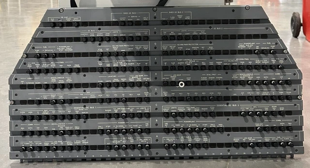 AIRCRAFT COCKPIT OVERHEAD Circuit Breaker Panel over 200 CBs Complete ...