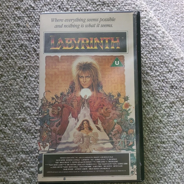 VHS VIDEO CASSETTE Movie Labyrinth David Bowie Jennifer Connelly 1986 £ ...