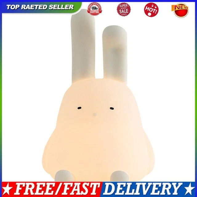 FOLDED EAR RABBIT Animal Lamp Lighting Ornaments Silicone Holiday Party ...