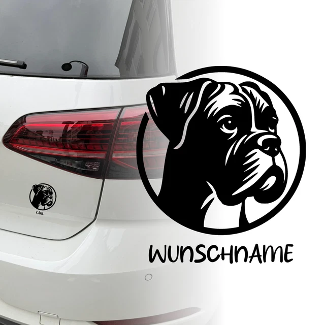 AUTO AUFKLEBER | Deutscher Boxer Hund Personalisiert | Sticker ...