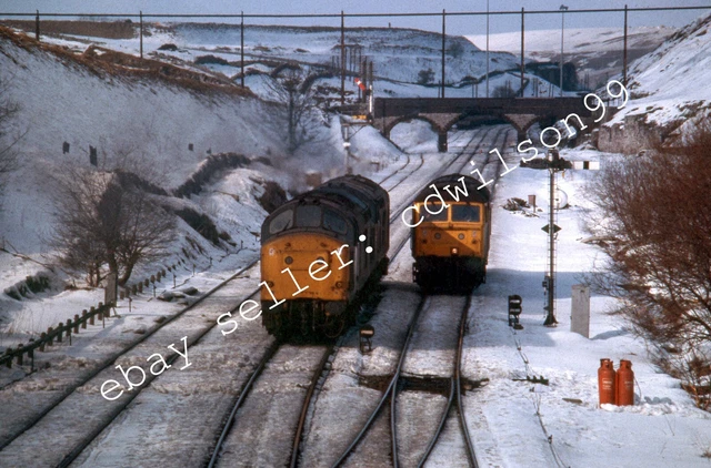BRITISH RAILWAY SLIDE - BR Class 37s No. 37283 & 37179 at Great Rocks ...