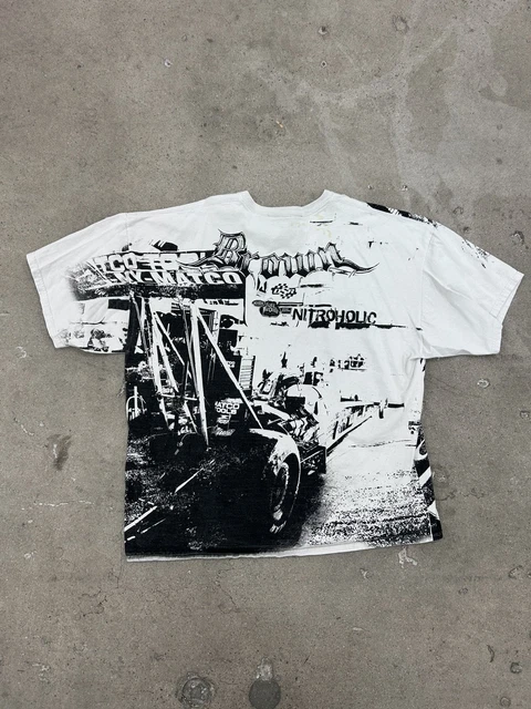 VINTAGE ANTRON BROWN Drag Racing F1 White T Shirt Adult Size 2X-Large ...