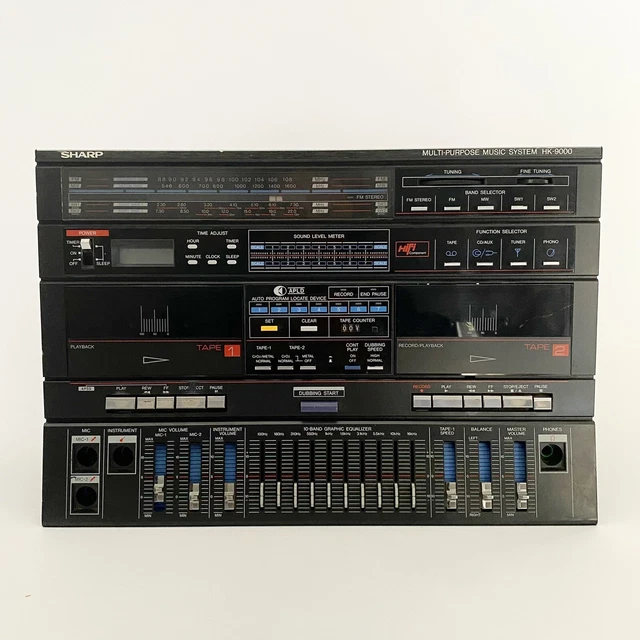 RARE VINTAGE 80S SHARP HK-9000 BOOMBOX RADIO Stereo Retro Ghettoblaster ...