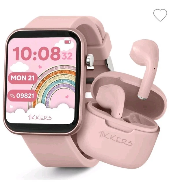 TIKKERS SMART SERIES 13 Pink Silicone Strap Smart Watch & Earbuds Set £ ...