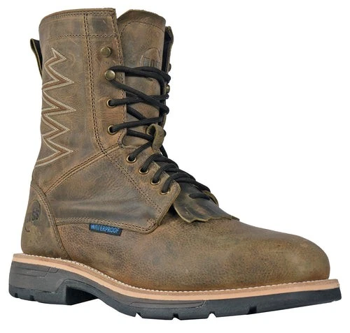 HOSS MEN'S 8& Brisbee Lace Composite Toe EH Waterproof Work Boot Brown ...