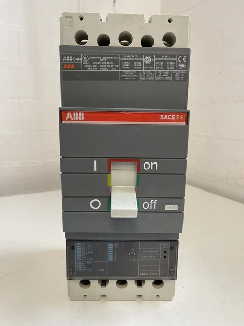ABB SACE S4 Type S4N Pr211 250A 600Vac 3 Pole Circuit Breaker (Iec947-2 ...