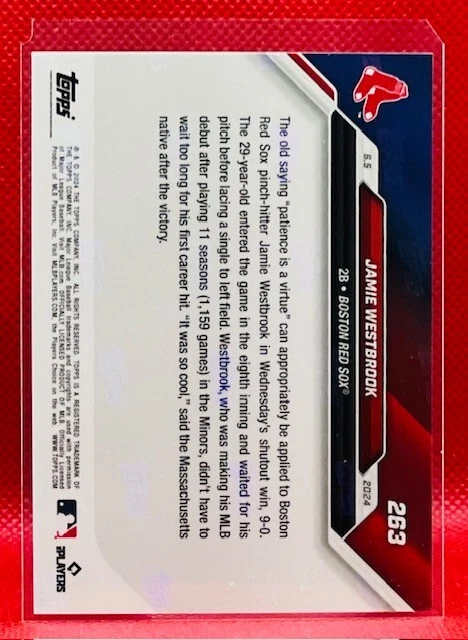 JAMIE WESTBROOK - RC Call-Up bleu 23/49 2024 MLB TOPPS NOW® #263 - Red ...