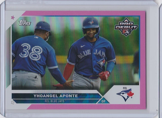 2023 TOPPS PRO Debut YHOANGEL APONTE Toronto Blue Jays FUCHSIA FOIL #'d ...