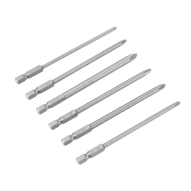 10X S2 STEEL Head PH1 PH2 Slot Screwdriver Bits Set 1/4inch Hex Shank ...