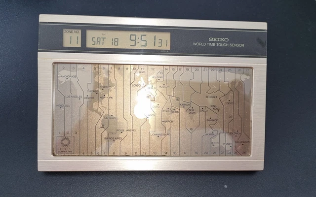 VINTAGE SEIKO WORLD Time Touch Sensor Desk Clock £47.52 - PicClick UK
