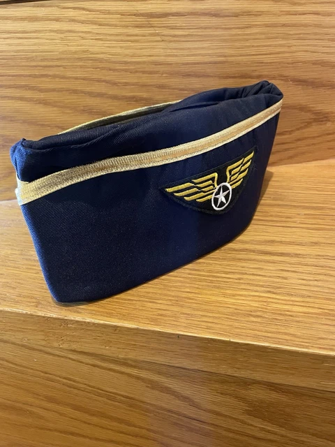 STEWARDESS HAT FLIGHT Attendant Fancy Dress Up Halloween Adult Costume ...