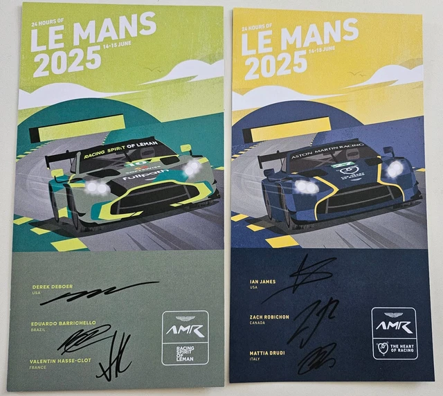 CARTES CARDS DEDICACEES 24 Heures Du Mans 2025 Aston Martin Gt3 EUR 30 ...