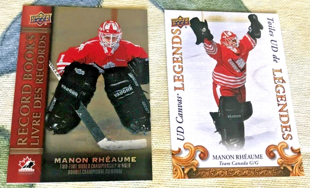 LOT DE 2 Livres De Disques Manon Rheaume & Toile Tim Hortons Legends Ud ...