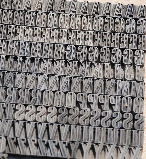 POLICE DE CARACTÈRES plomb lettres typographie imprimerie tampon ...