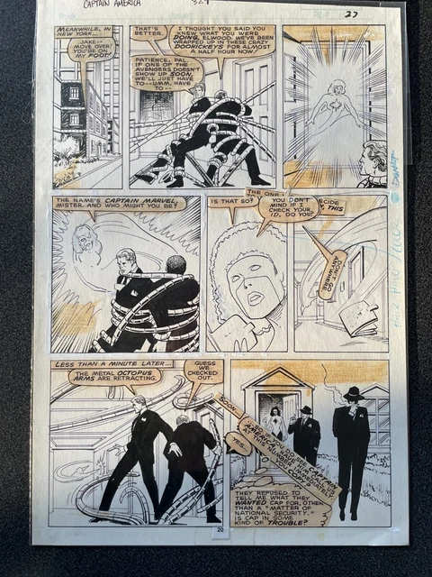 PLANCHE ORIGINALE MARVEL Comics Captain America 321 Apparaition 1 ...